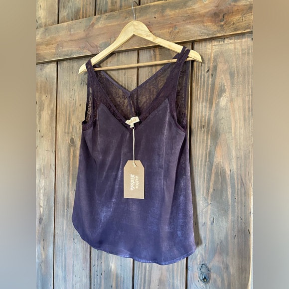 Listicle | Tops | Listicle Purple Lace Tank Blouse Large | Poshmark